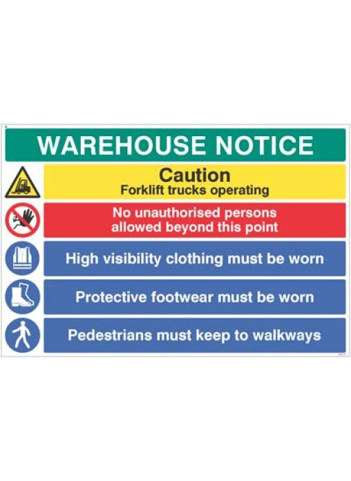 Warehouse Safety Caution Safety Sign — GHC (UK) LTD T/A Safety Plus