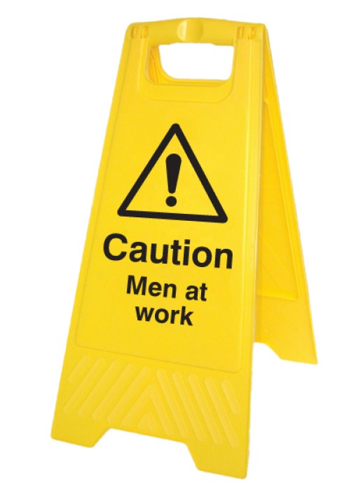 Caution Men at Work - Folding Safety Sign — GHC (UK) LTD T/A Safety Plus