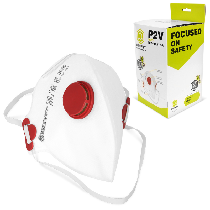 FFP2 Valved Fold Flat Face Mask - Box of 20 — GHC (UK) LTD T/A Safety Plus