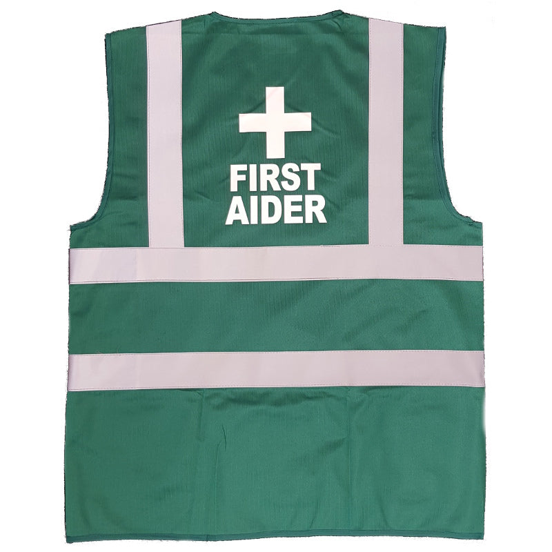 FIRST AIDER Printed Hi-Viz Waistcoat - High Visibility Vest — GHC (UK ...