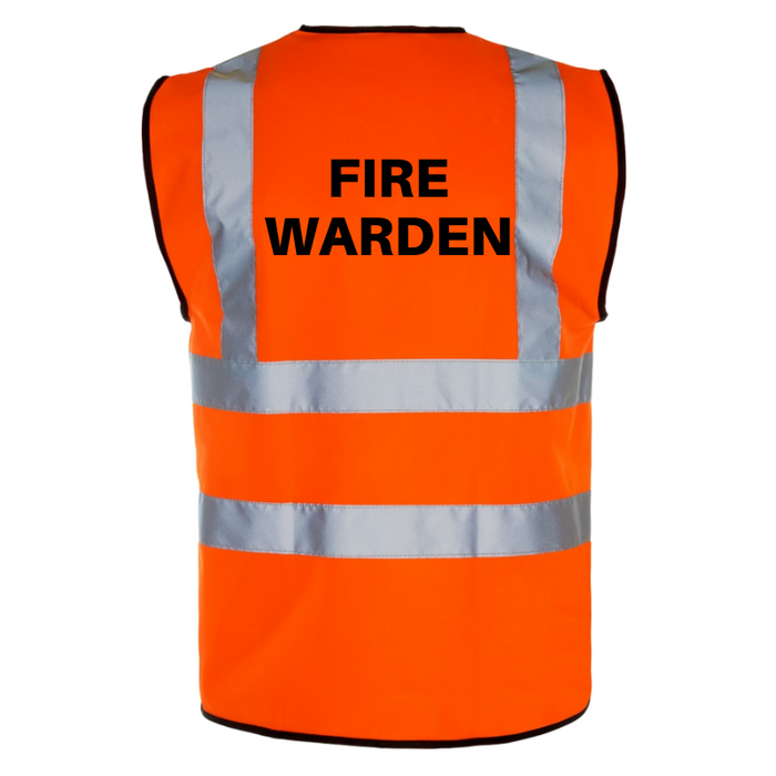 FIRE WARDEN Printed Hi-Viz Waistcoat - High Visibility Vest — GHC (UK ...