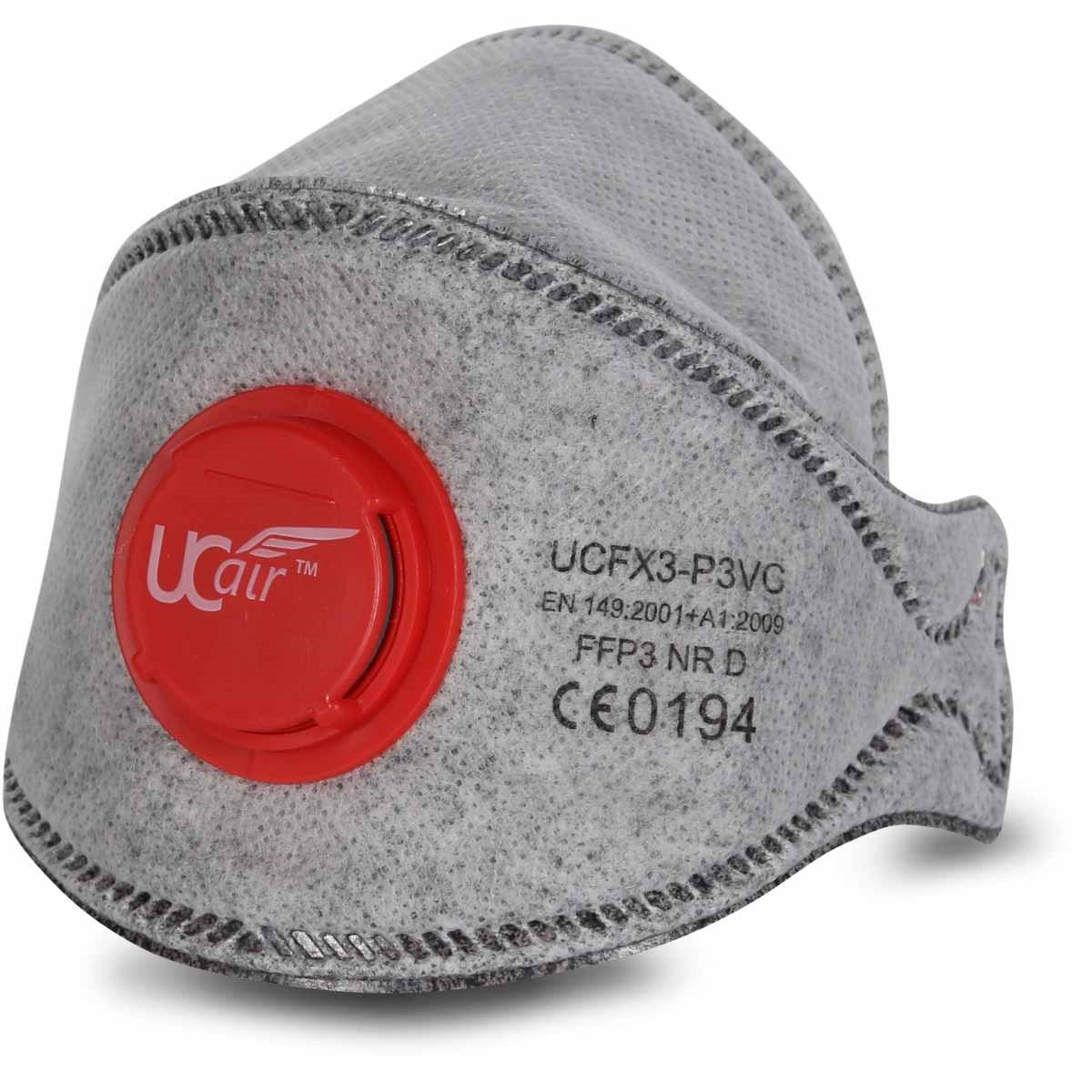 UCFX3-P3VC - Carbon FFP3 Fold Flat Valved Face Mask - Box of 10 — GHC ...